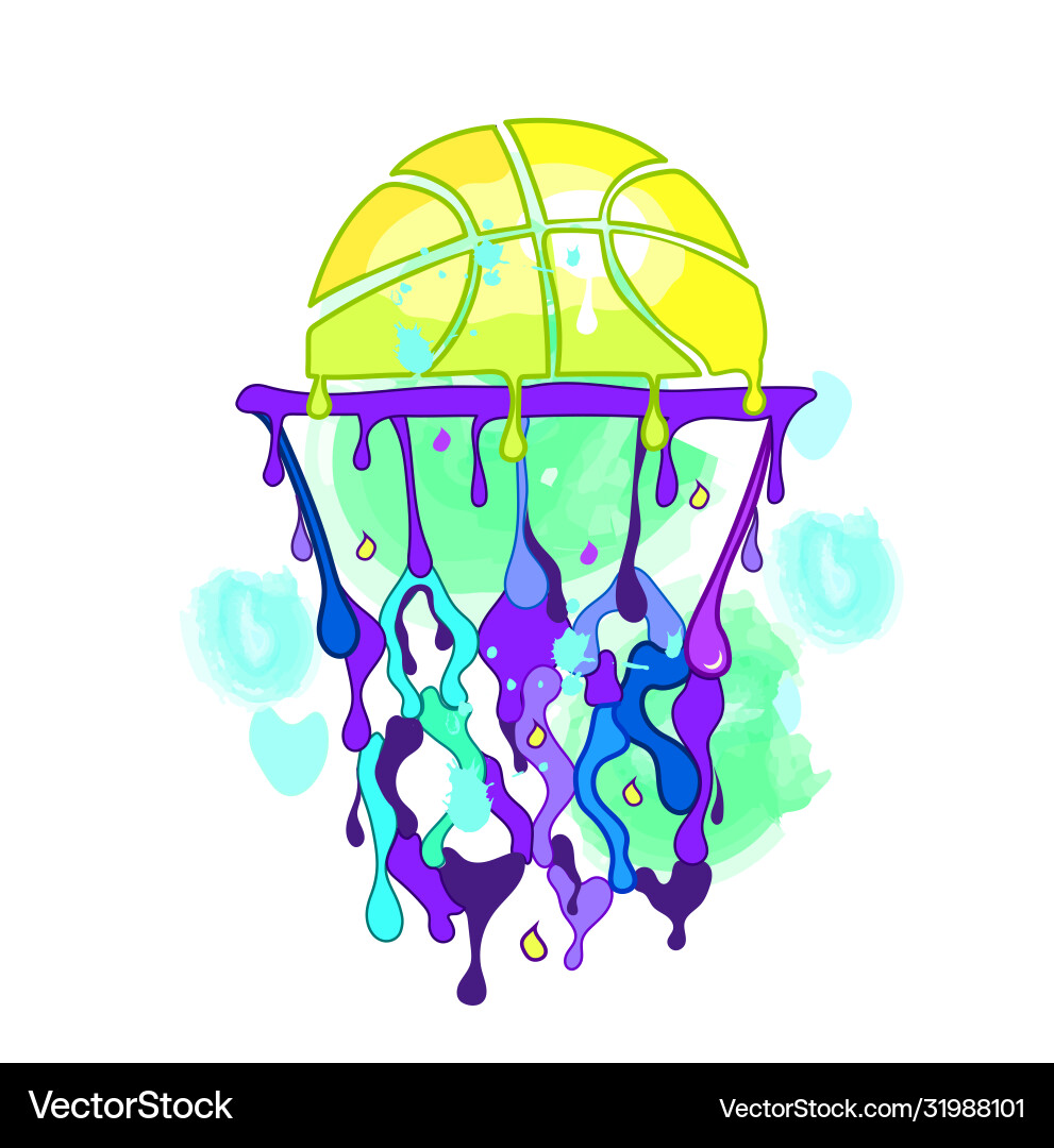 Basketball dripping paint Royalty Free Vector Image