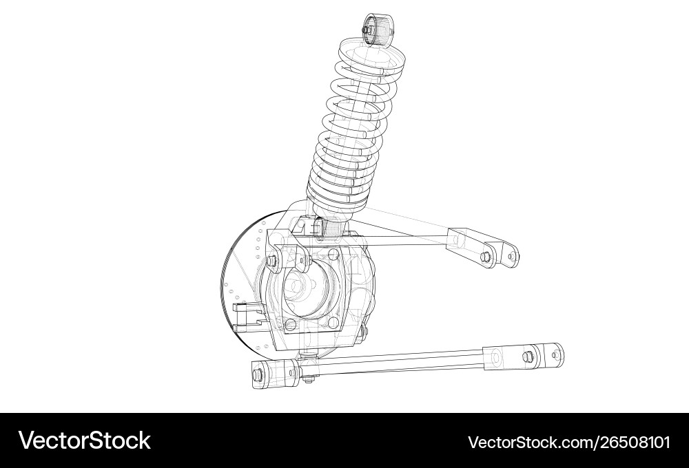 Car suspension with shock absorber Royalty Free Vector Image