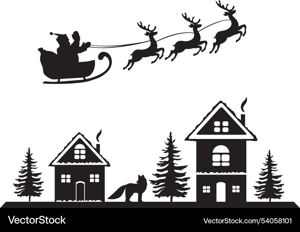 Christmas scene Royalty Free Vector Image - VectorStock