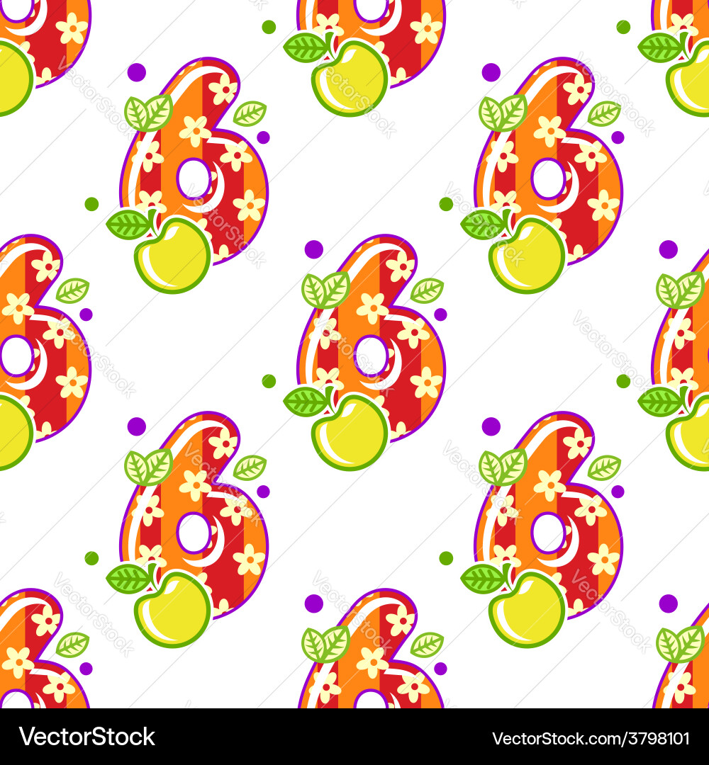 Colorful Number Six Pattern Royalty Free Vector Image