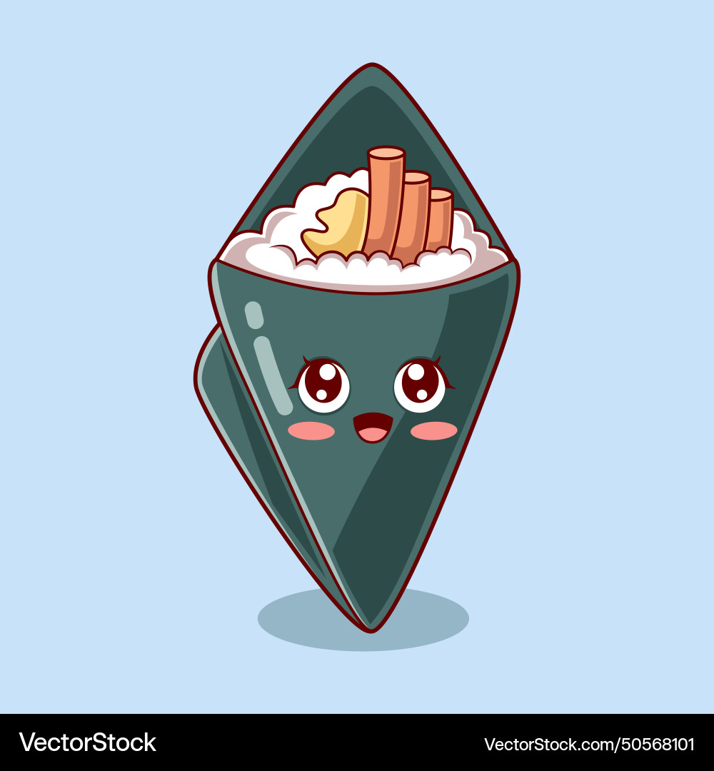 Cute japanese food character design Royalty Free Vector
