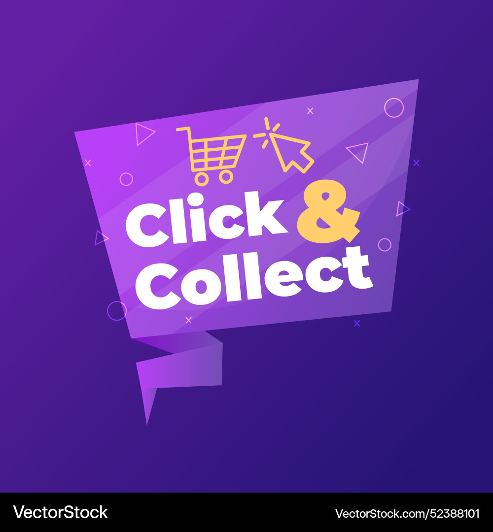 Detailed click and collect sign Royalty Free Vector Image