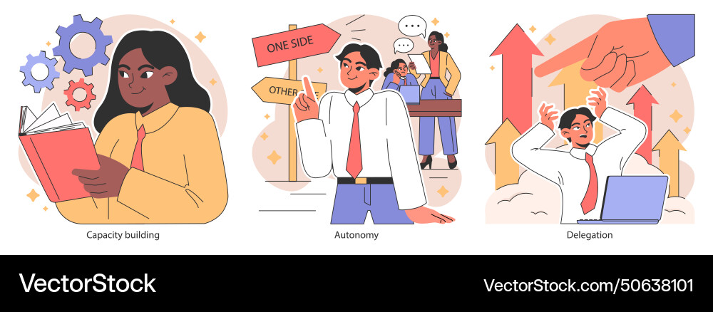 Empowerment set confident office employees Vector Image