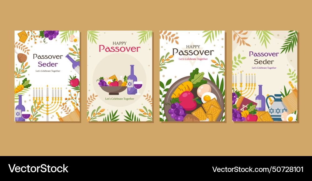 Happy passover card template for greeting Vector Image