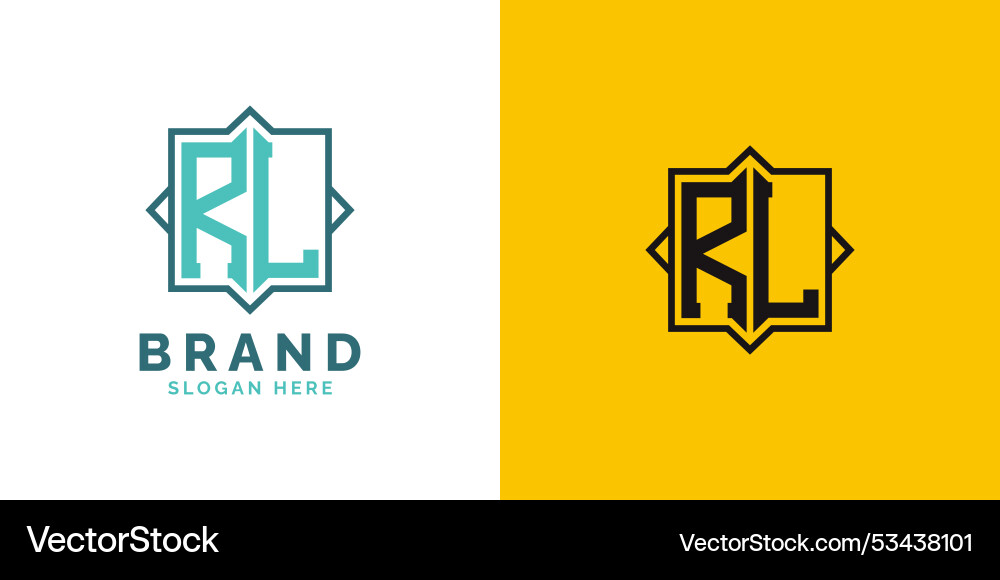 Modern rl monogram logo design initial letter Vector Image