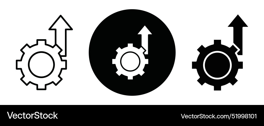 Operational excellence outline icon collection Vector Image