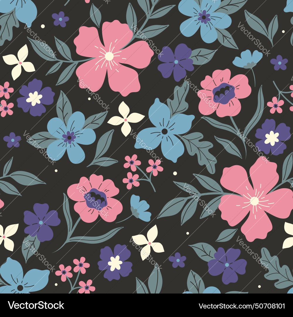 Seamless pattern with pink blue purple and white Vector Image
