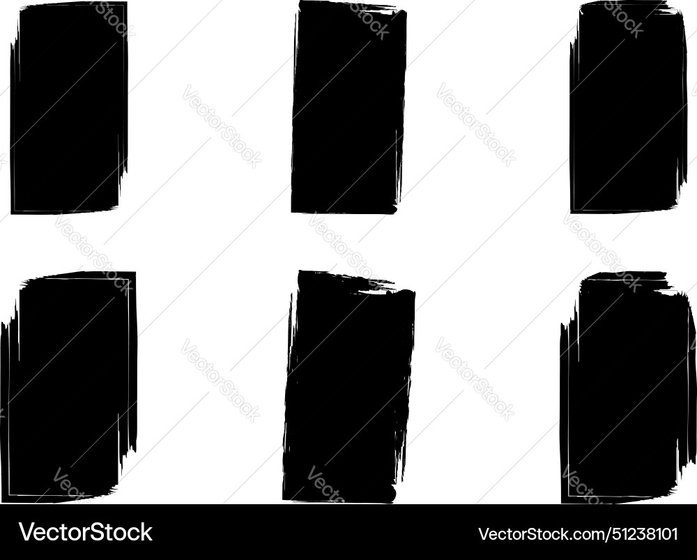 Square vertical shape filled grunge brush Vector Image