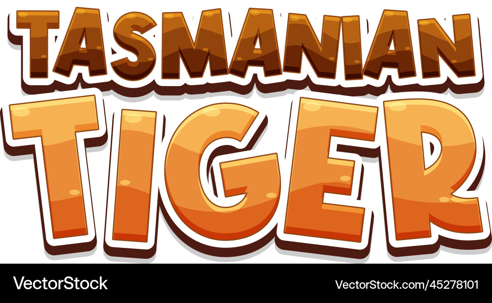 Tasmanian tiger text icon Royalty Free Vector Image
