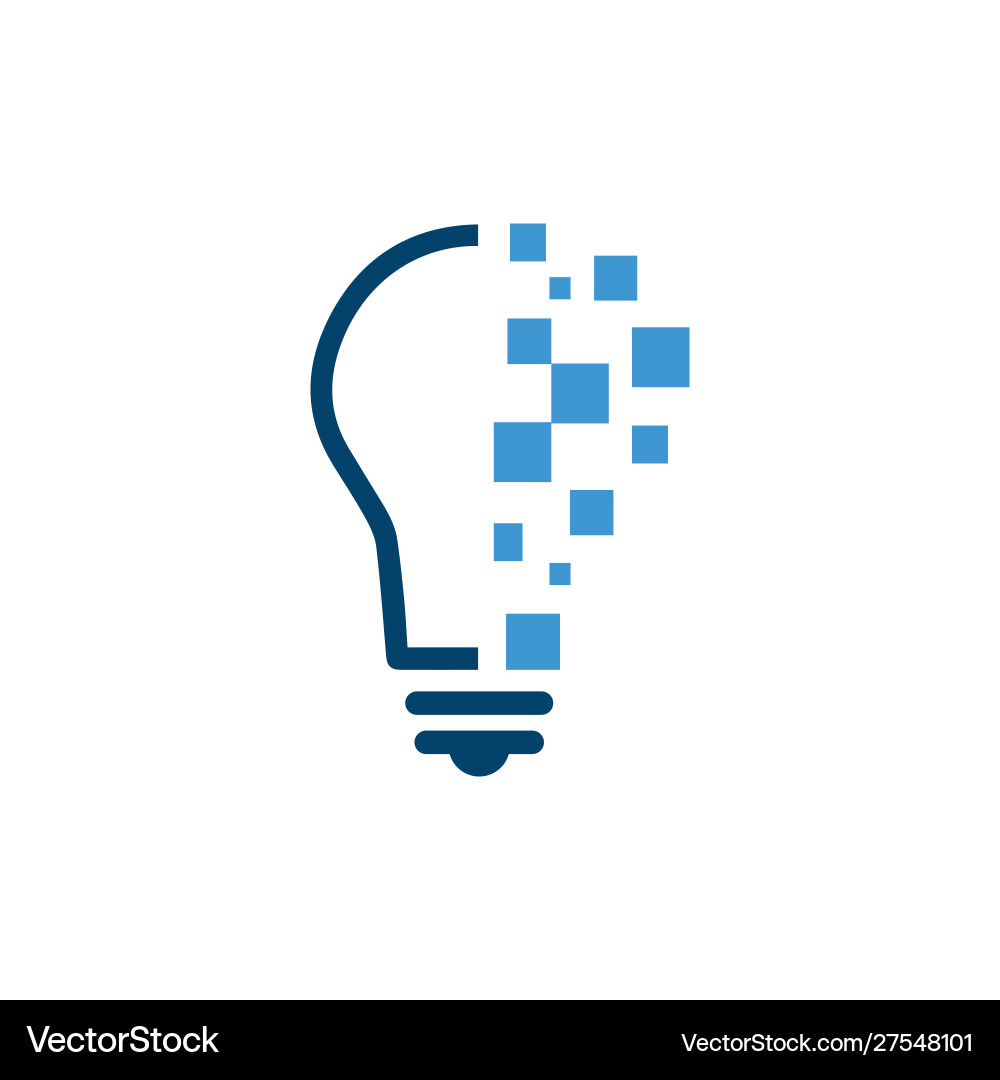 Tech lightbulb digital solutions logo designs Vector Image