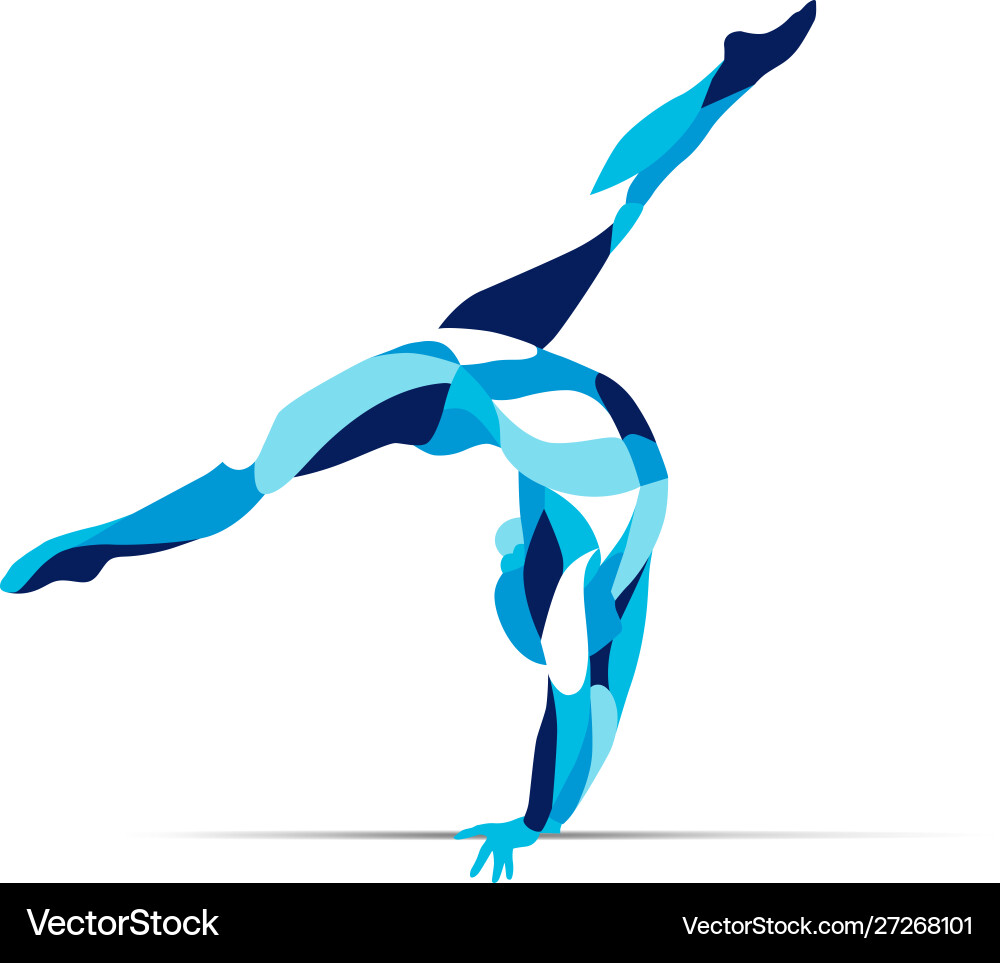 Trendy stylized movement curly gymnastics Vector Image