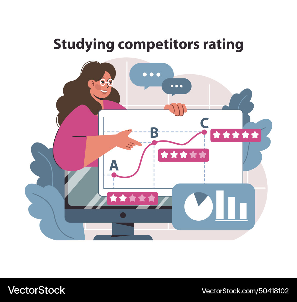Competitor ratings exploration concept Royalty Free Vector