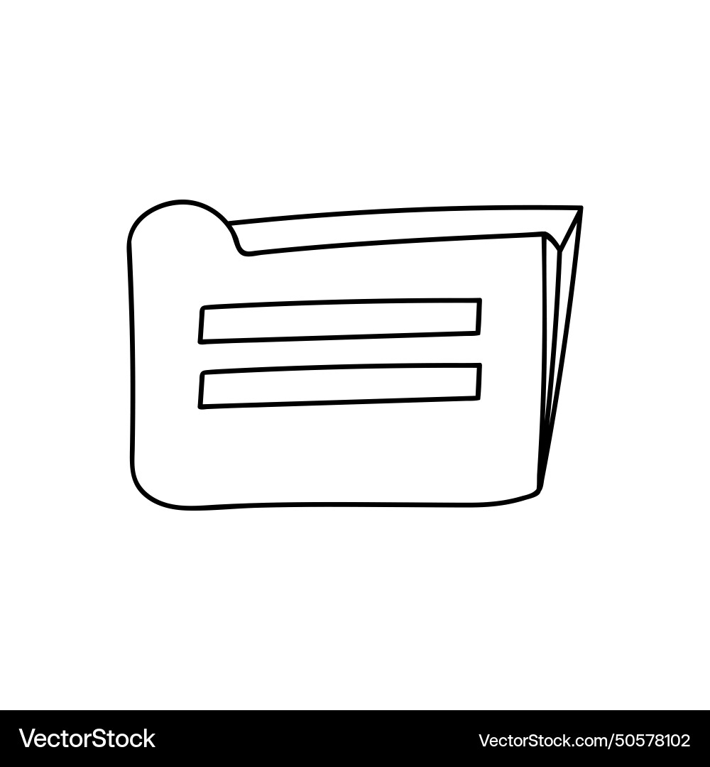 Cute and trendy folder in hand drawn style Vector Image
