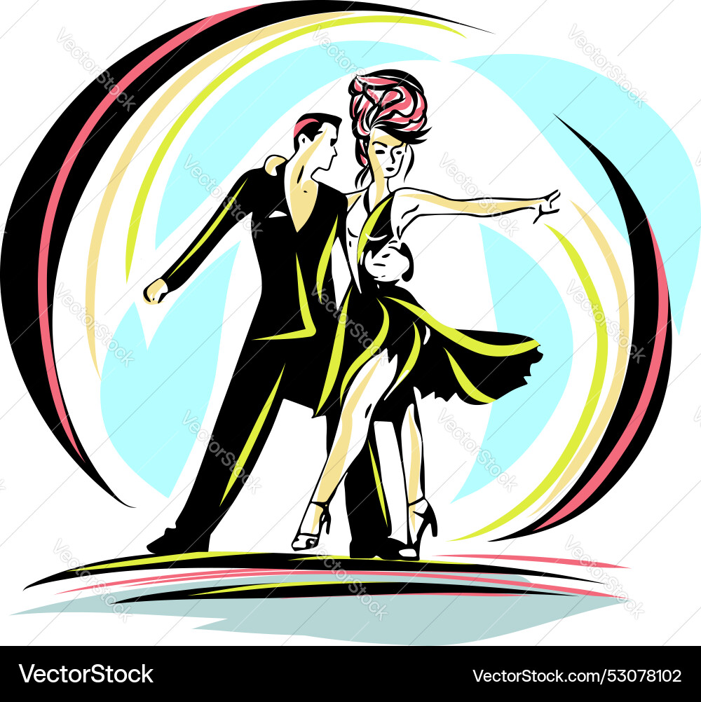 Dancing couple perfect for dance studios event Vector Image