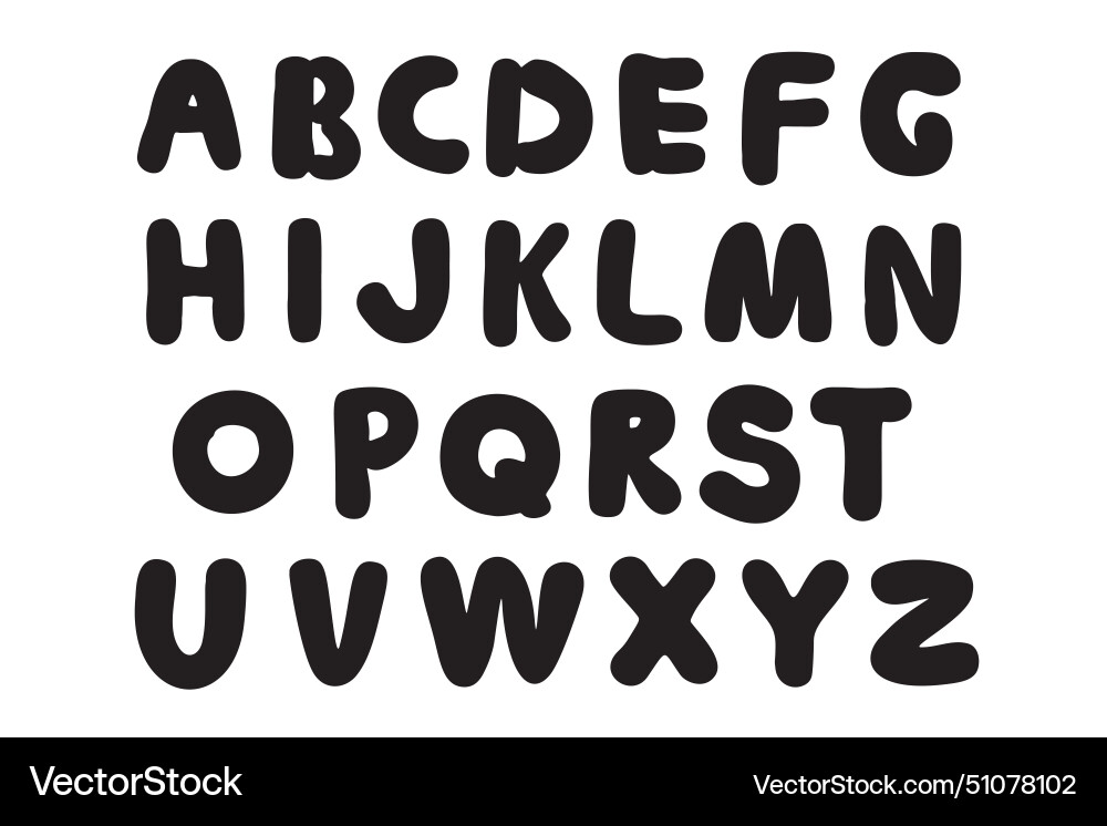 Hand drawn alphabet isolated handdrawn letters Vector Image