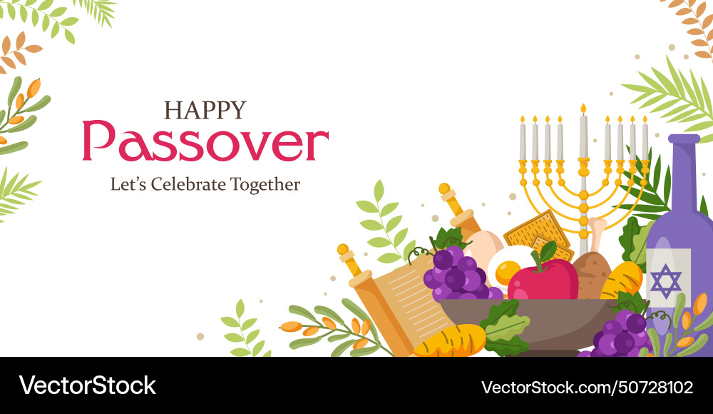 Happy passover banner for background and poster Vector Image