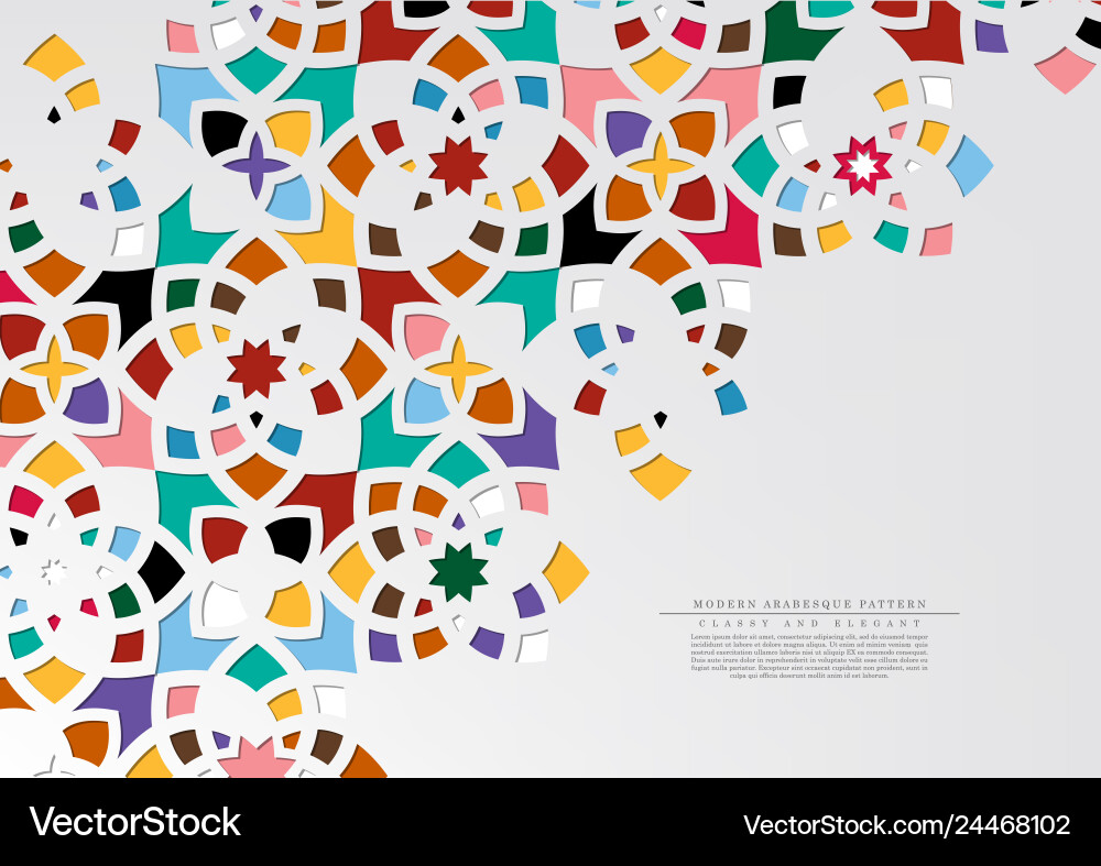 Modern arabesque floral pattern colorful arabic Vector Image