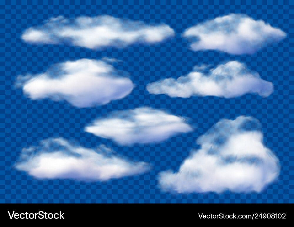 Realistic clouds cloudy sky fluffy cloud Vector Image