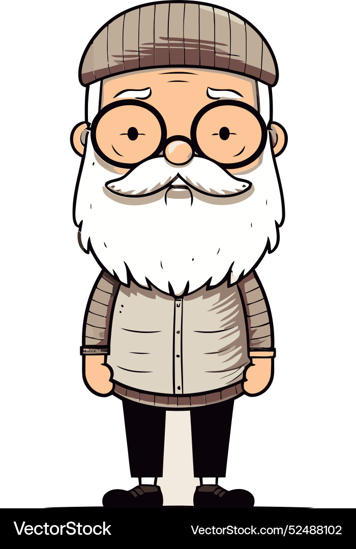 Timeless elegance old man drawingwrinkles Vector Image