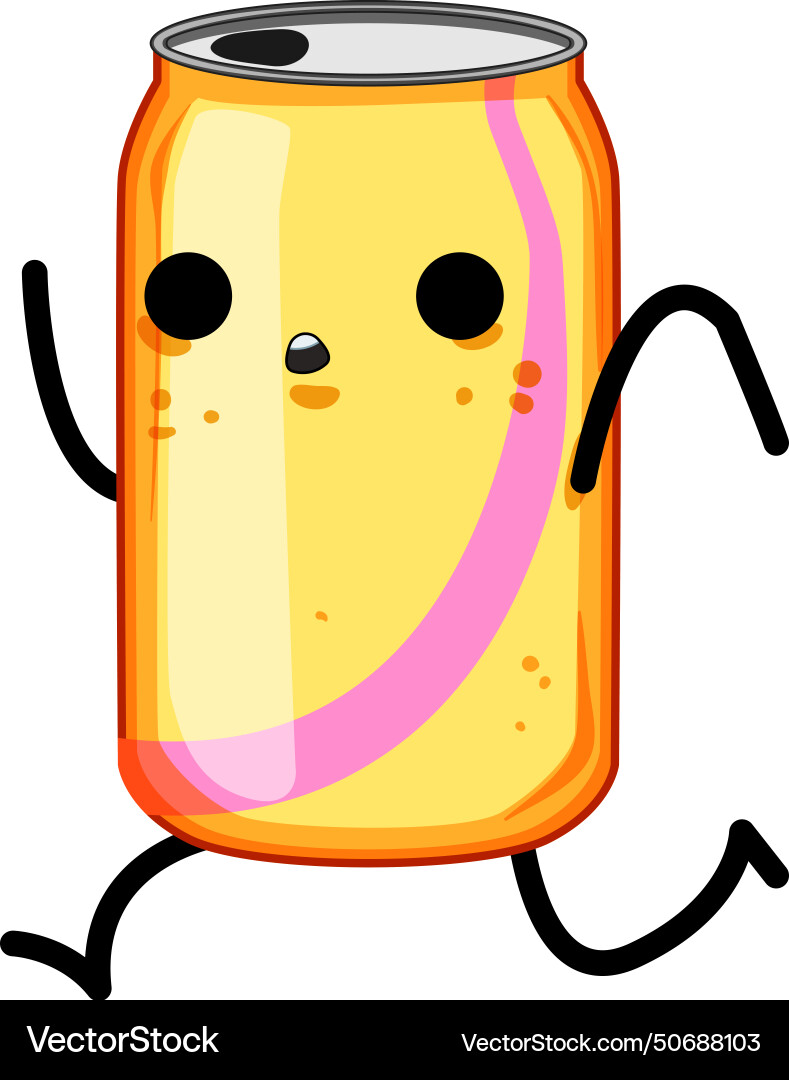 Beer soda can character cartoon Royalty Free Vector Image