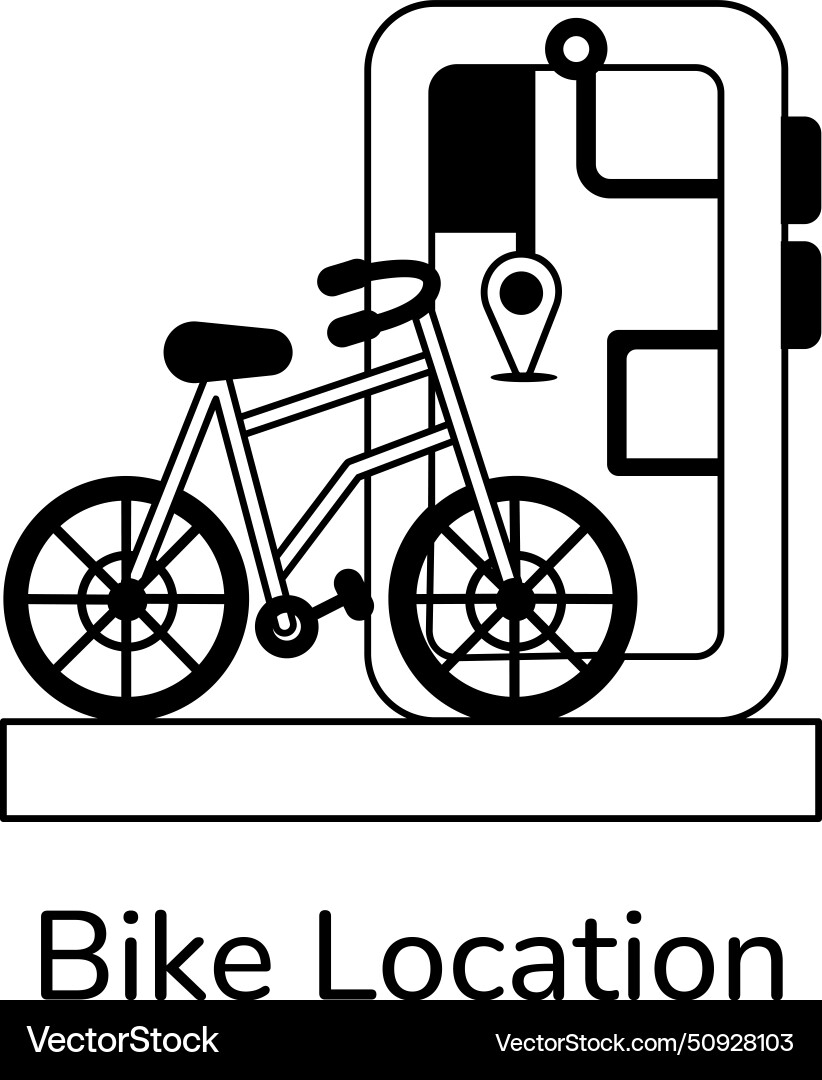 Bike location Royalty Free Vector Image - VectorStock