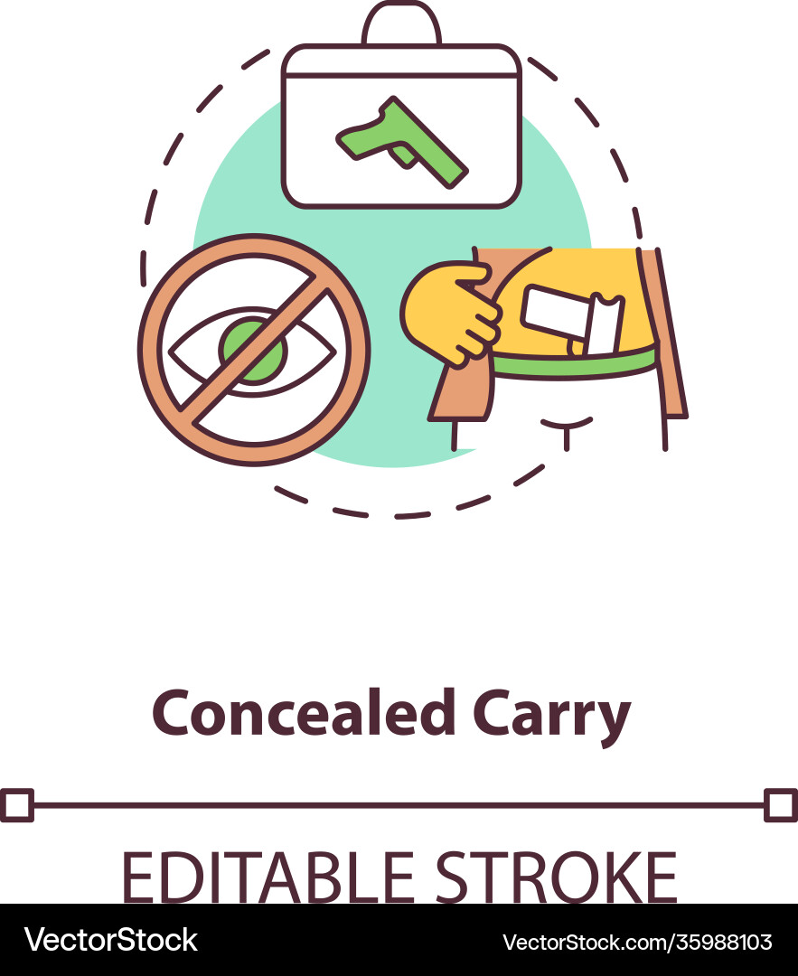 Concealed carry concept icon Royalty Free Vector Image