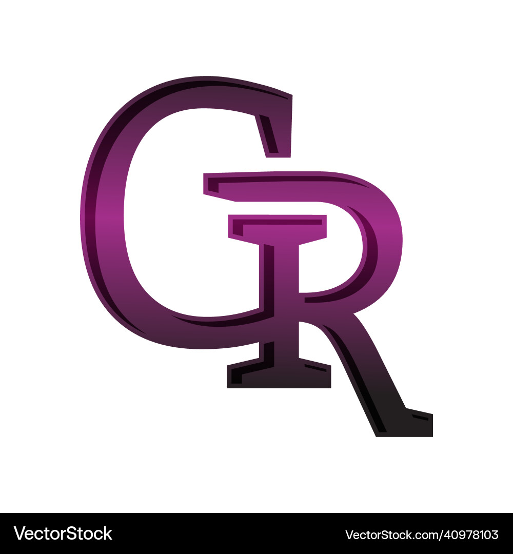 Cr or gr letter logo template design Royalty Free Vector