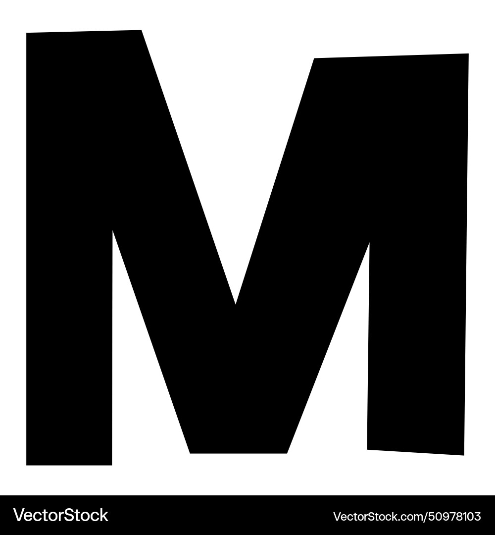 English alphabet m 1 Royalty Free Vector Image