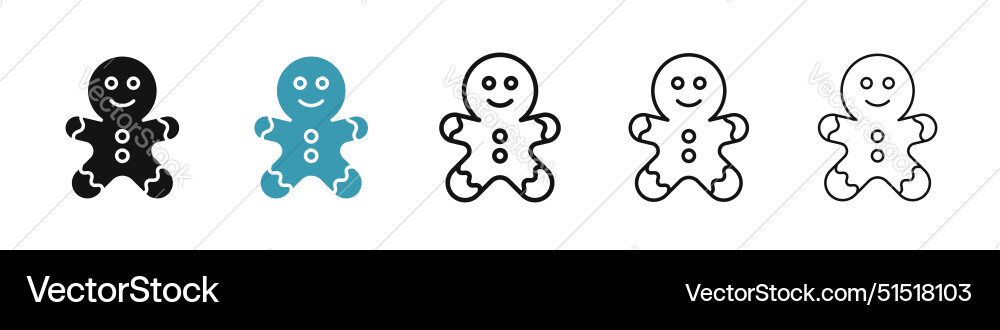 Gingerbread man icon Royalty Free Vector Image