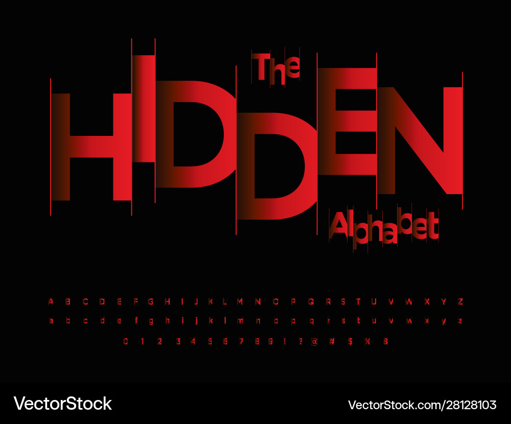 Hidden crop font Royalty Free Vector Image - VectorStock
