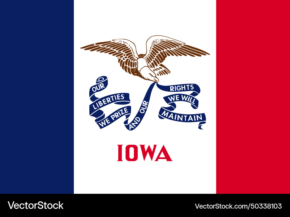 Iowa flag Royalty Free Vector Image - VectorStock