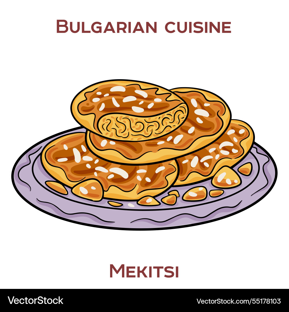 Mekitsi are traditional bulgarian breakfast Vector Image
