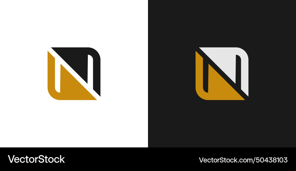Modern and unique letter n initials logo design Vector Image