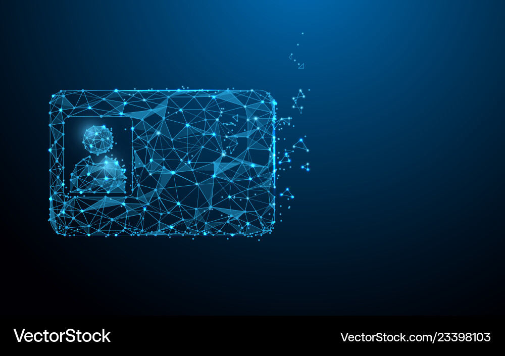 Smart id card form lines triangles and particle Vector Image