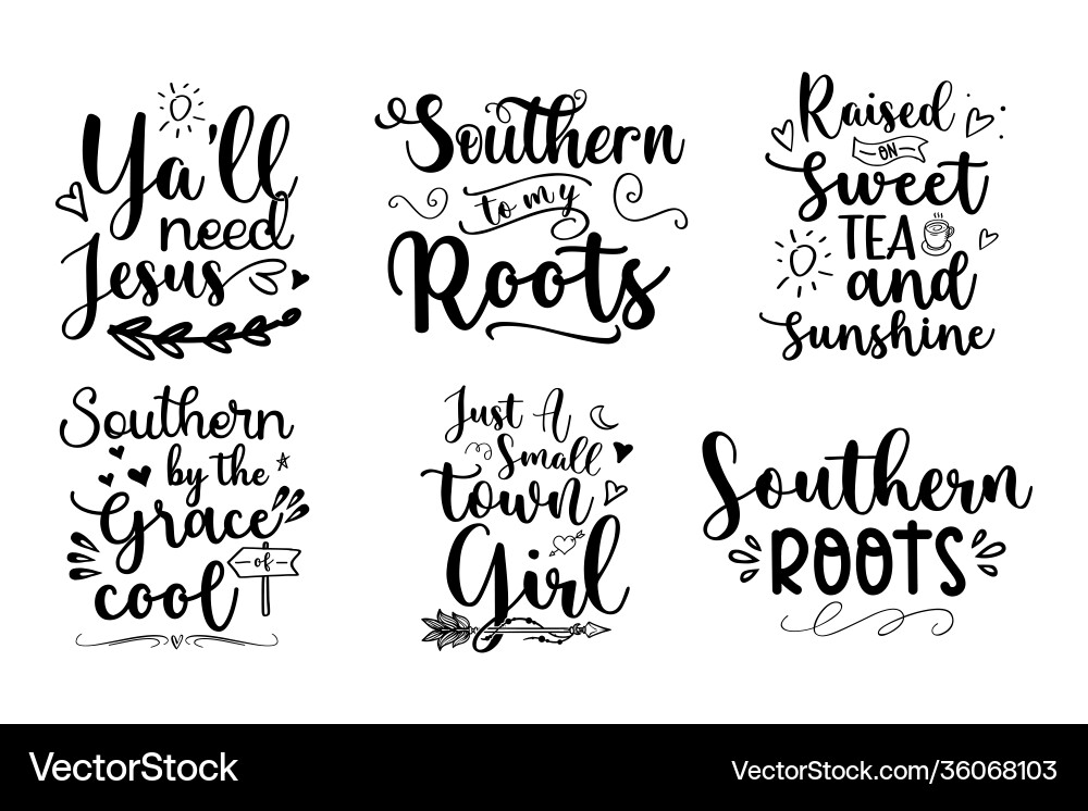Southern girl quotes bundle svg vol01 Royalty Free Vector