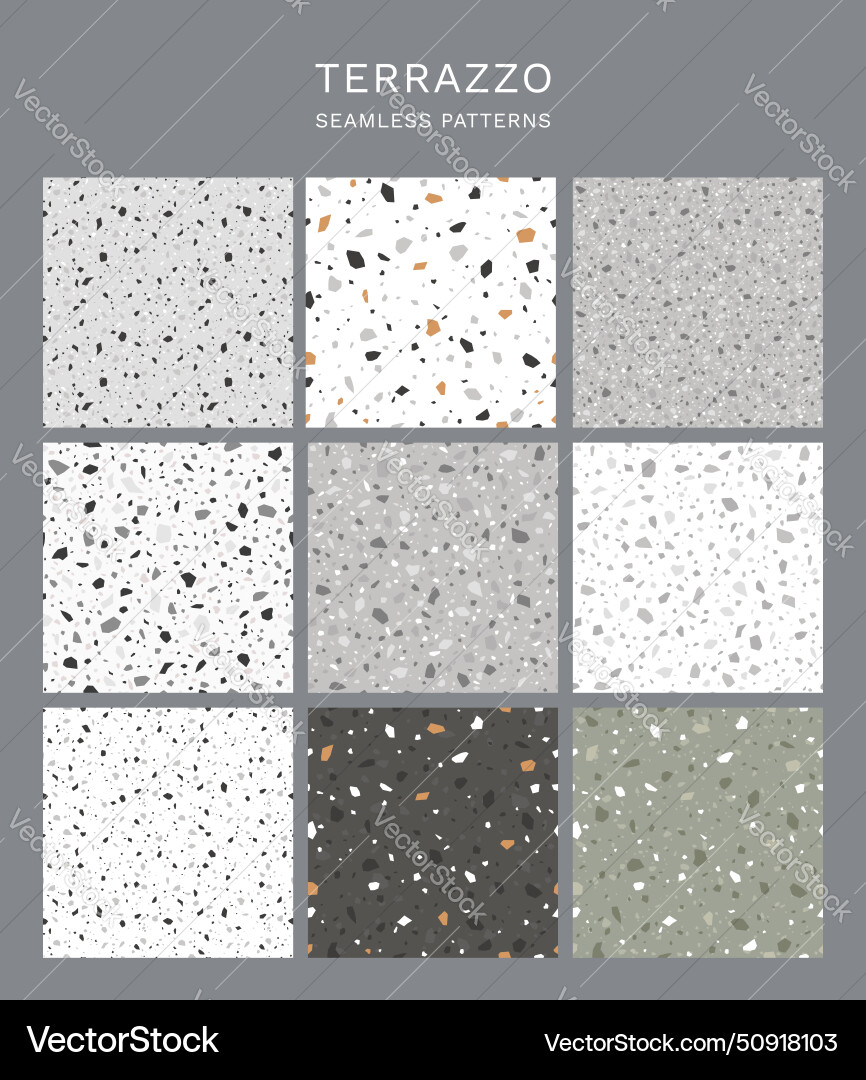 Terrazzo texture set Royalty Free Vector Image