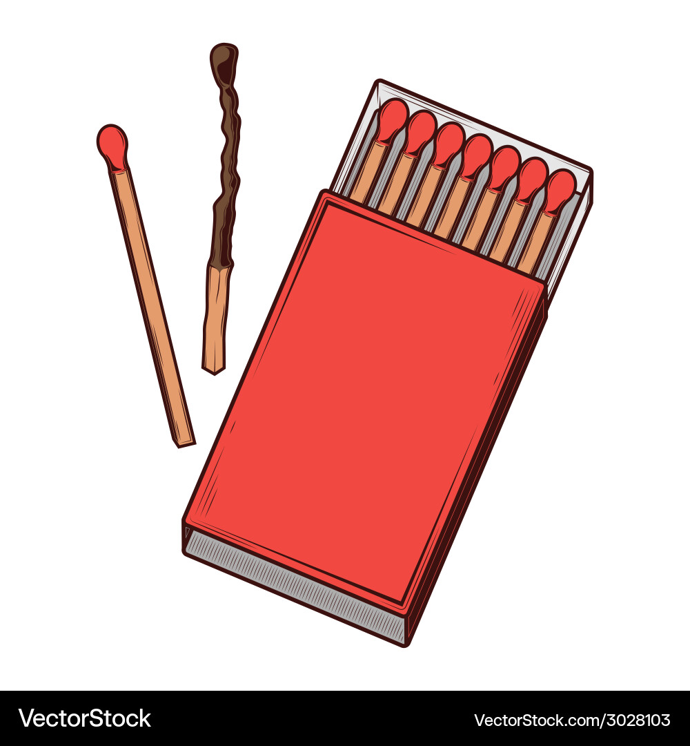 Top view red matchbox Royalty Free Vector Image