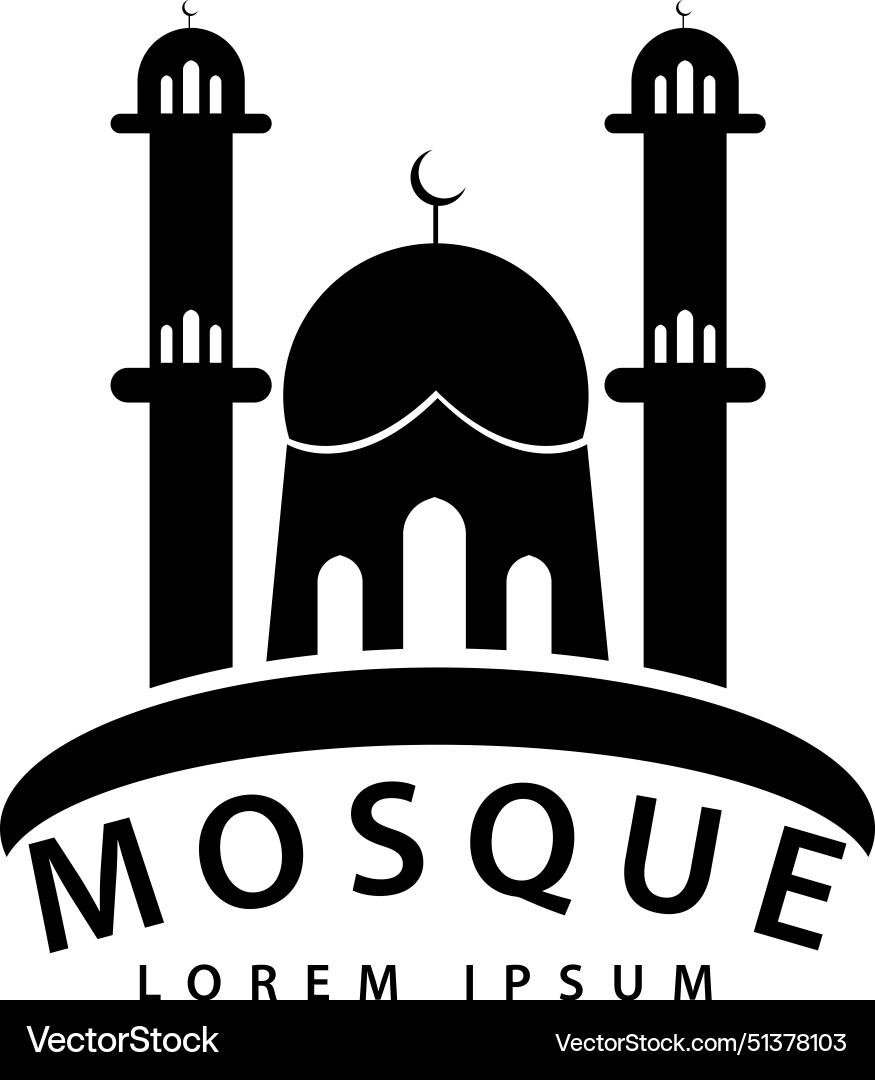 Web mosque logo in a circle icon Royalty Free Vector Image