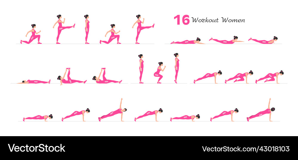 Women workout set Royalty Free Vector Image - VectorStock