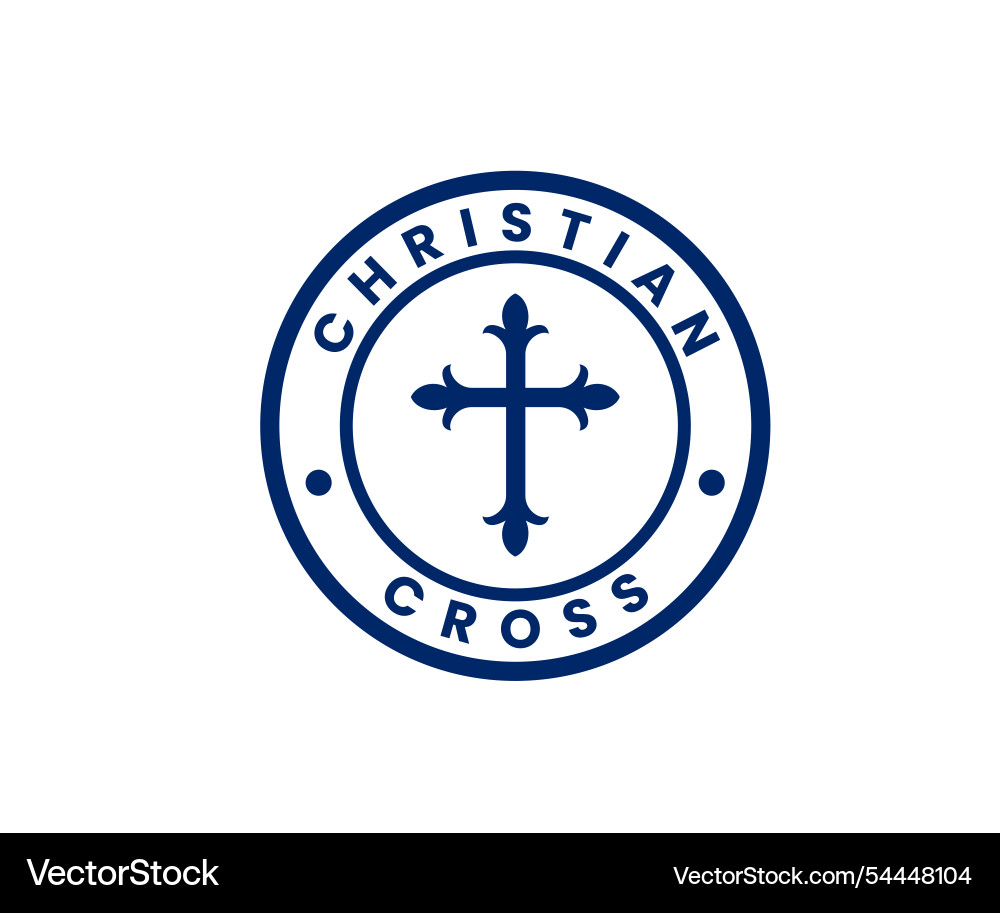 Cross logo design or christian icon Royalty Free Vector
