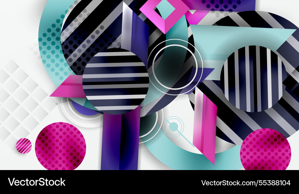 Dynamic complex geometric abstract background Vector Image