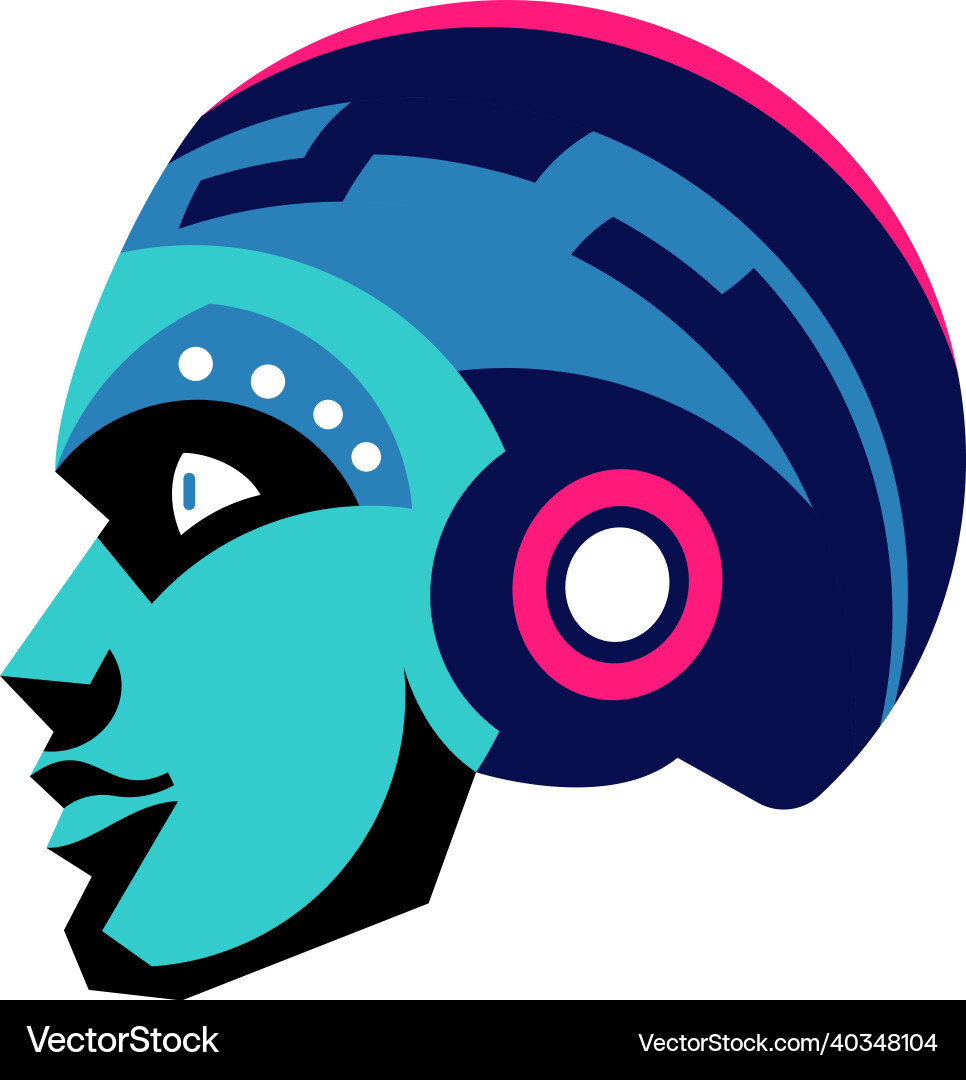 Futuristic human head composition Royalty Free Vector Image