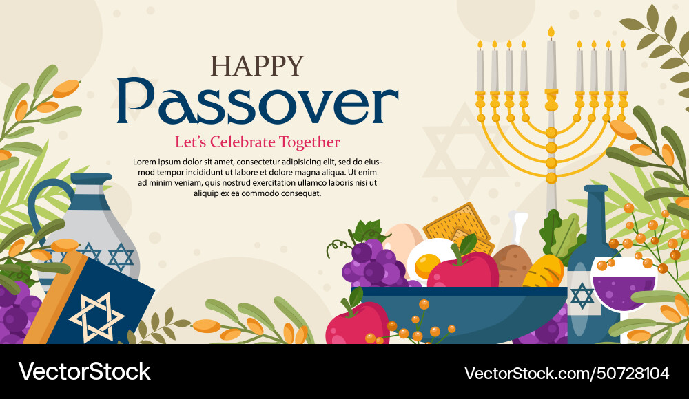 Happy passover banner for background and poster Vector Image
