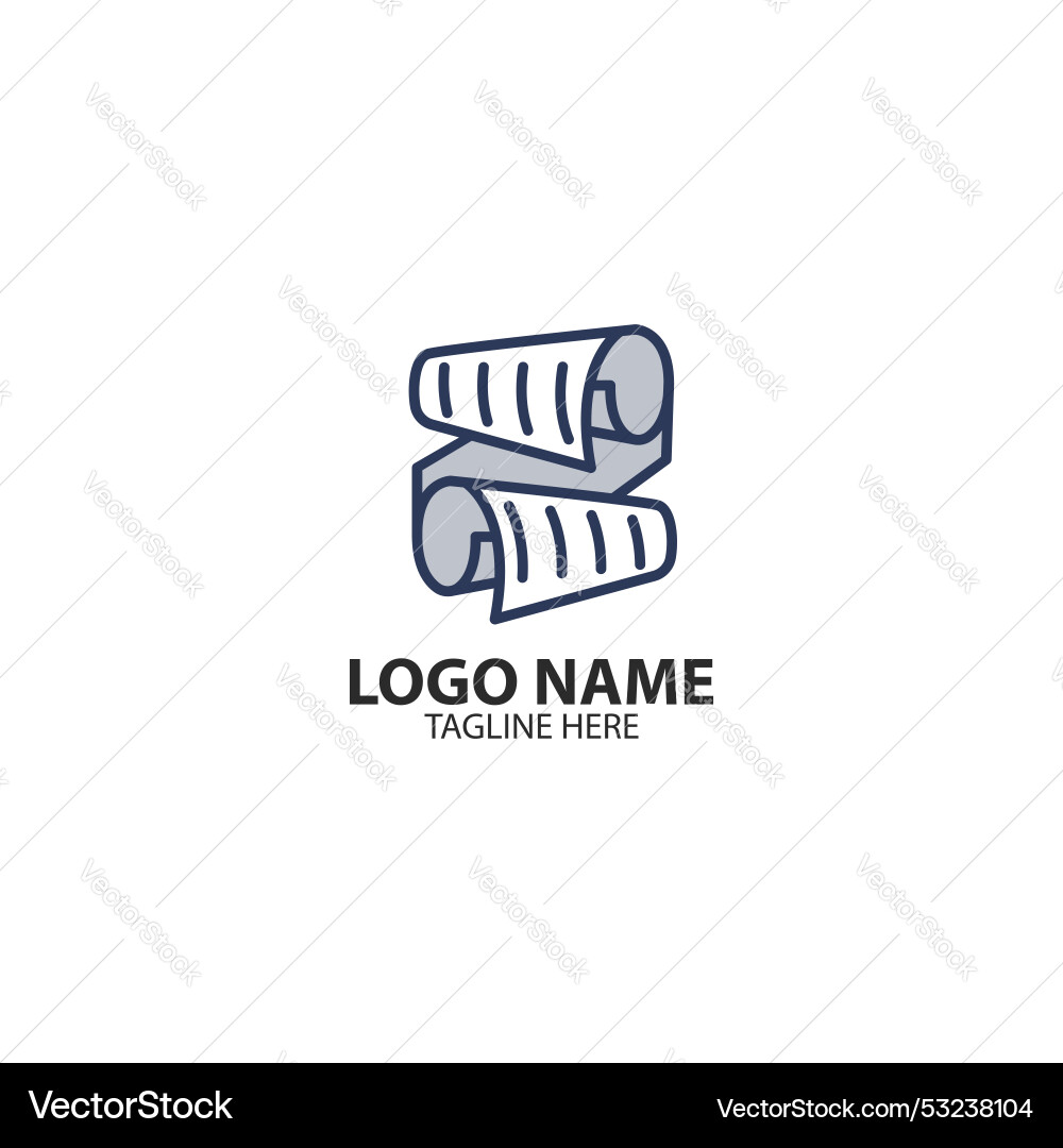 Initial z with paper roll logo design Royalty Free Vector