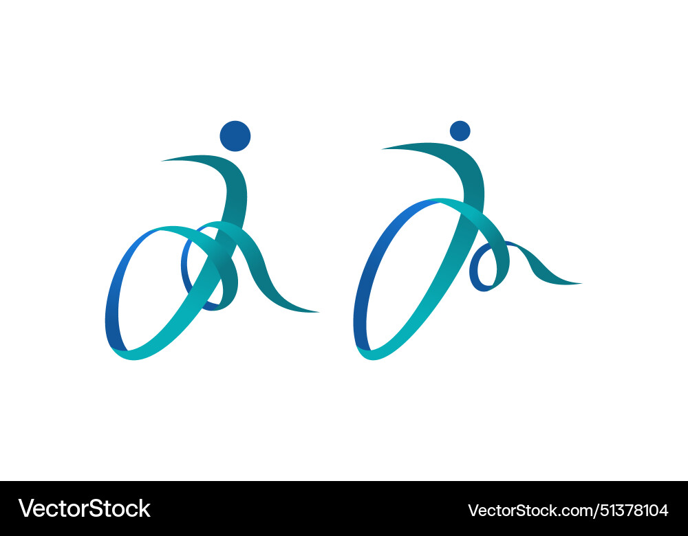 Letter j ribbon logo design Royalty Free Vector Image