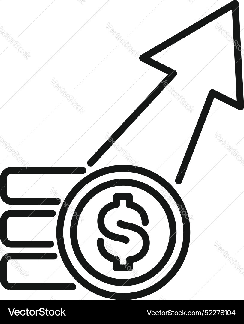 Money growth increasing indicating growing profit Vector Image