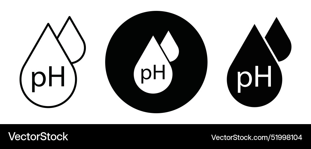 Ph value outline icon collection or set Royalty Free Vector