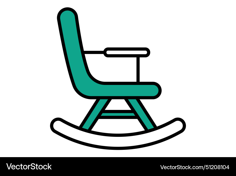 Rocking chair icon related to elderly flat Vector Image