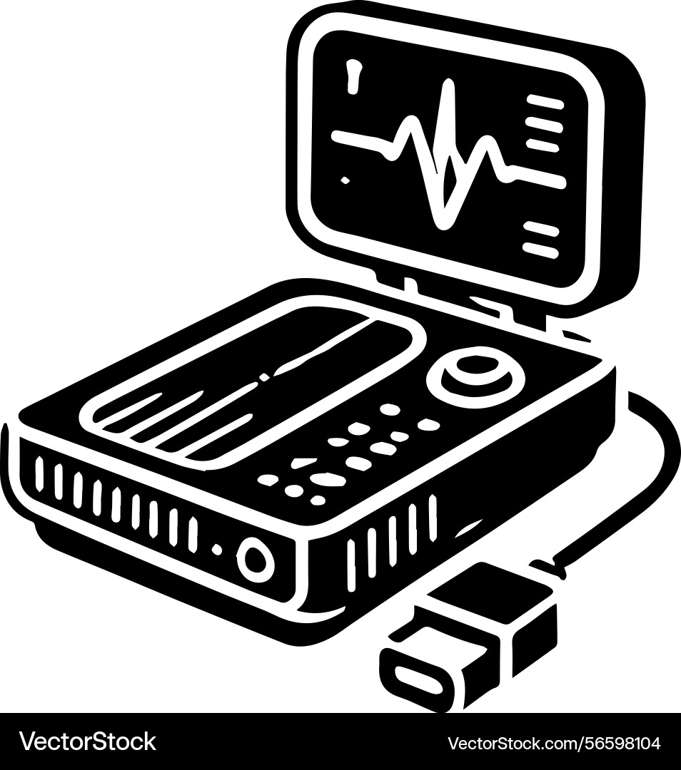 Simple icon of a diagnostic scanner logo design Vector Image