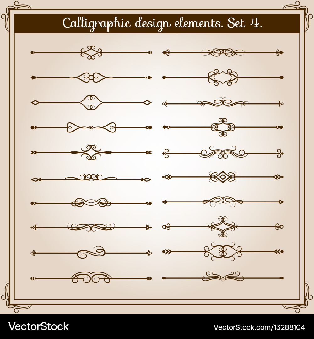 Vintage Scroll Dividers - Elegant Separators Vector Image